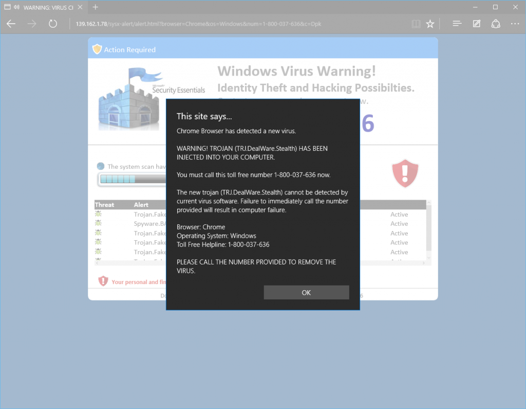 Microsoft Edge Malware Popup – Luke Beales